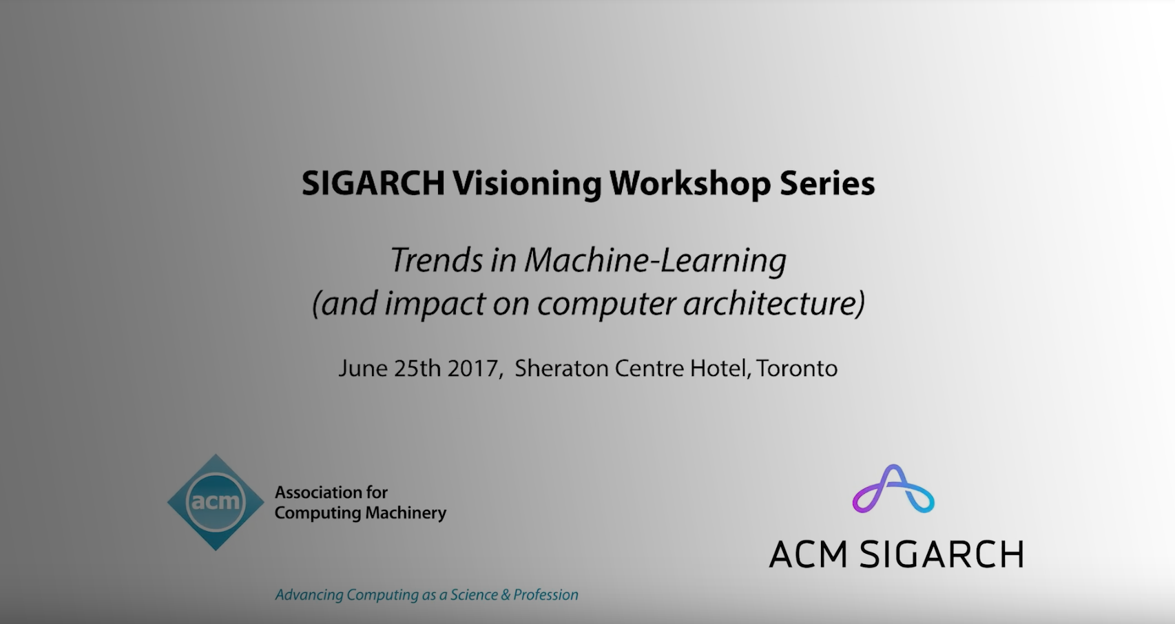 Workshop on Trends in Machine Learning | SIGARCH