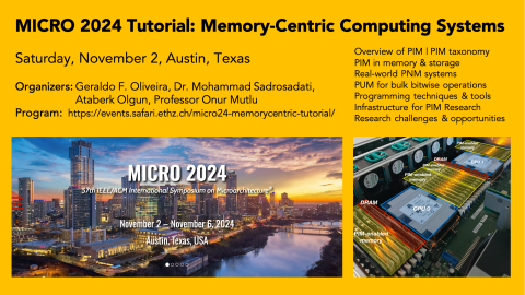 Memory-Centric Computing Systems Tutorial @ MICRO 2024 | SIGARCH
